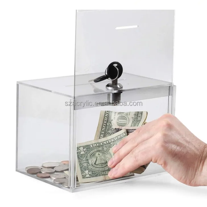 Wholesale Clear Acrylic Donation Box - Fashionable & Durable