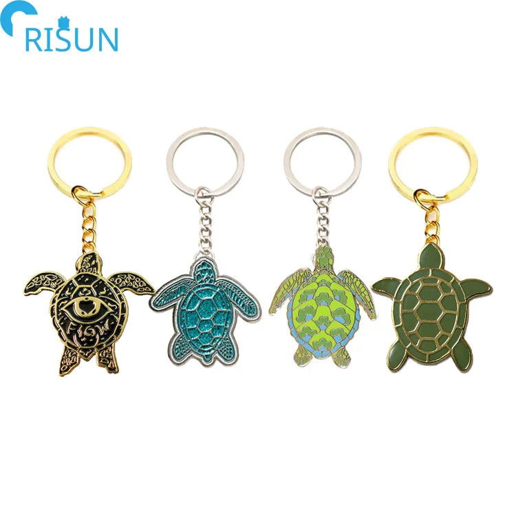 Wholesale Animal Tortoise Shape Enamel Keyring Surf Sea Turtle Key ...