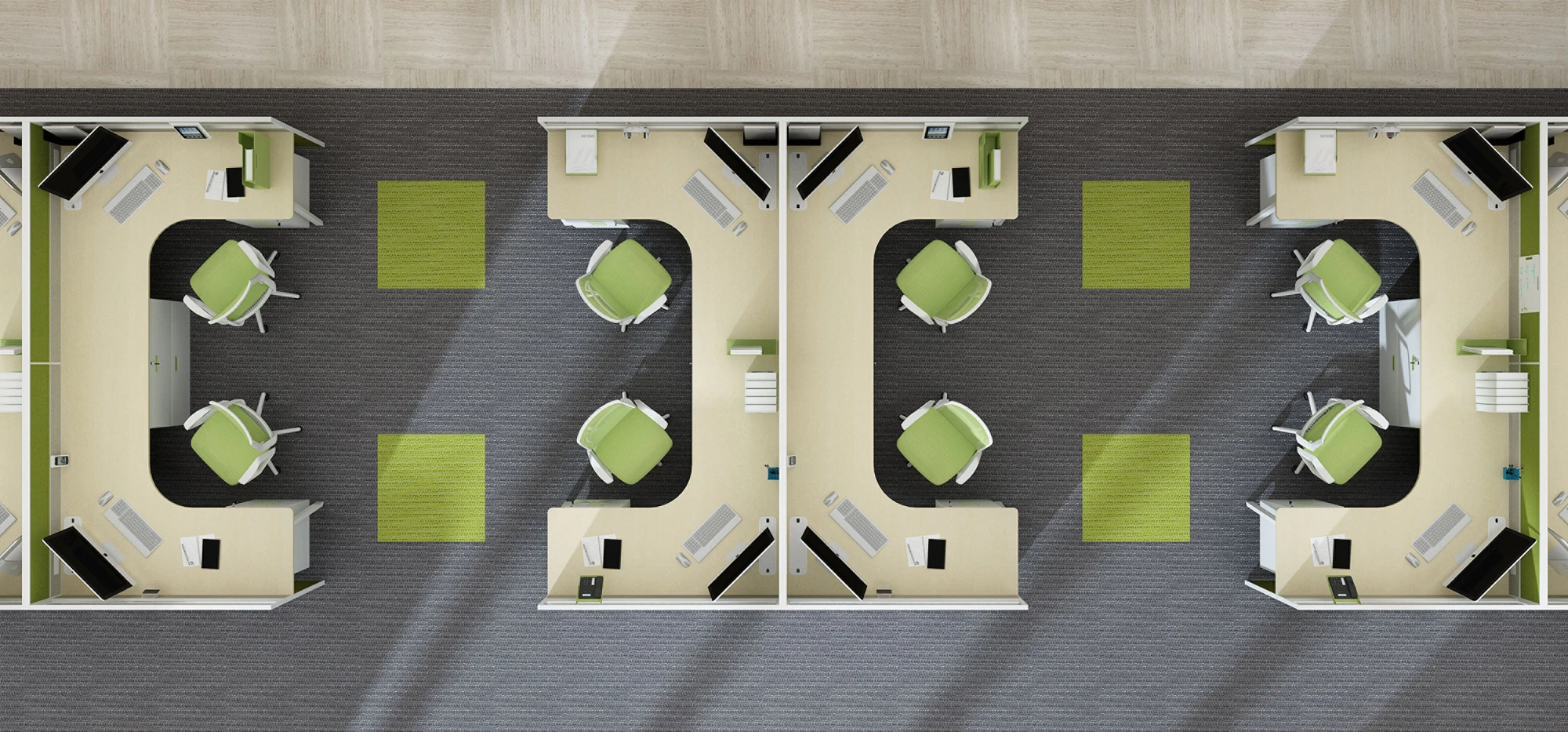 Standard Sizes Of Office Workstation 4 Person Office Partition ...