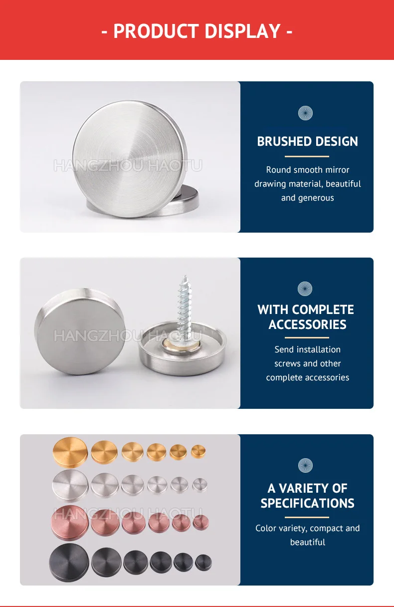 Mirror Finish Stainless Steel Decorative Screw Covers