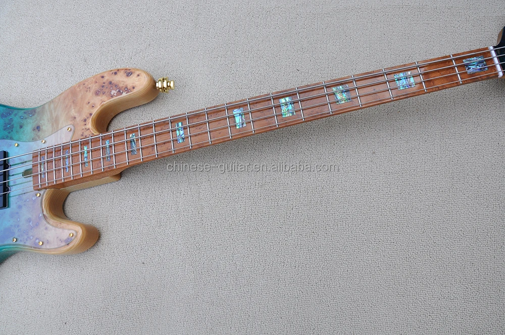 Flyoung 4 Strings Electric Bass Guitar with Roasted Maple Neck & Bird ...