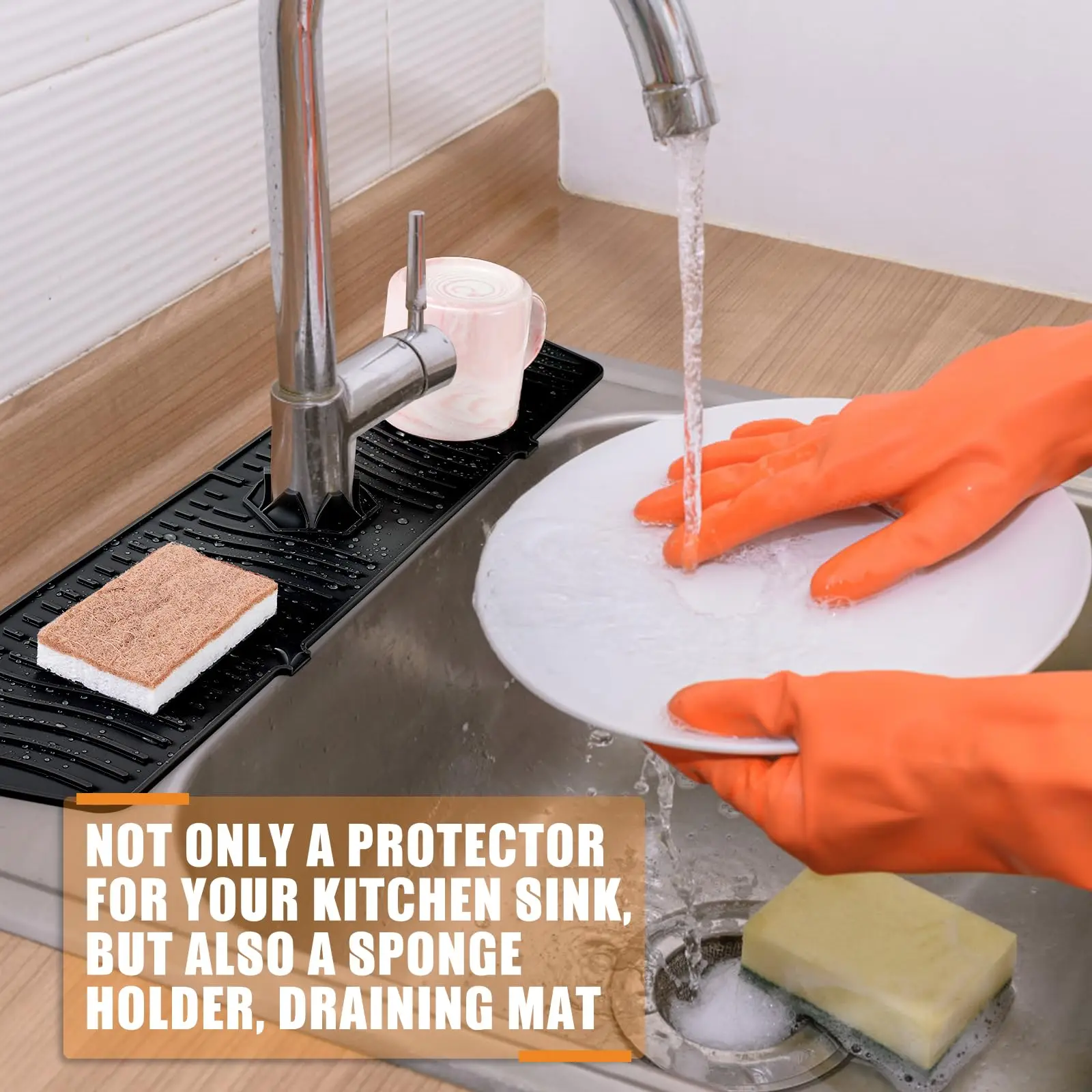 Custom Silicone Kitchen Sink Water Splash Guard Baffle Board With ...