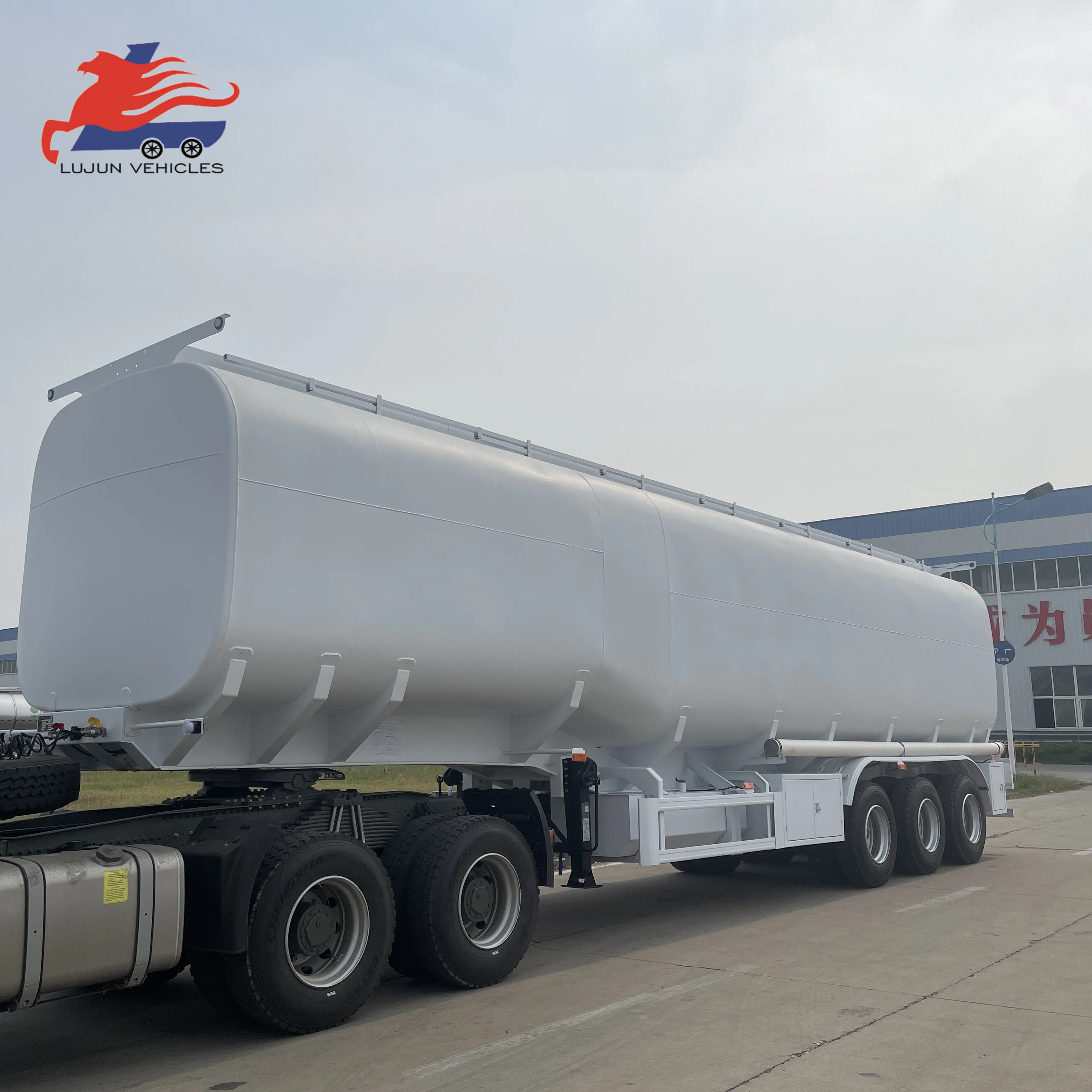 3 Axle 38 M3 Oil Fuel Semi Tanker Trailer For Carry Diesel Gasoline ...