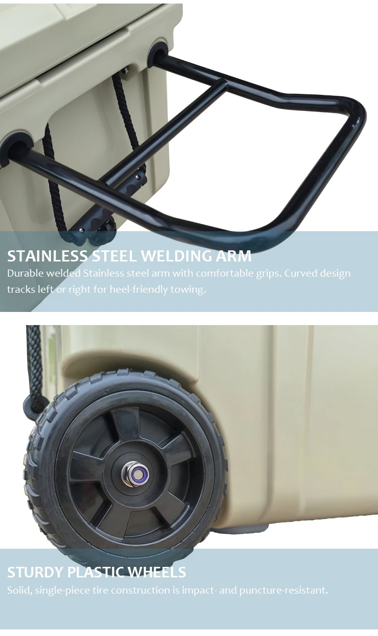 120L Large Fishing Cooler Box with Wheels - Insulated