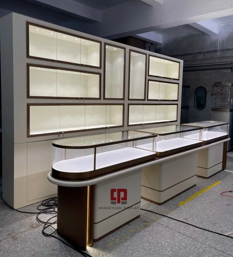 Modern Jewelry Display Counter Luxury Jewelry Display Cabinet Showcase ...