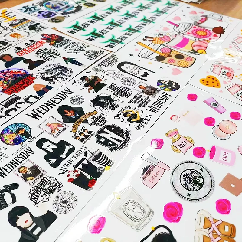 Custom Designs Transparent Film 3D UV DTF Cup Wraps