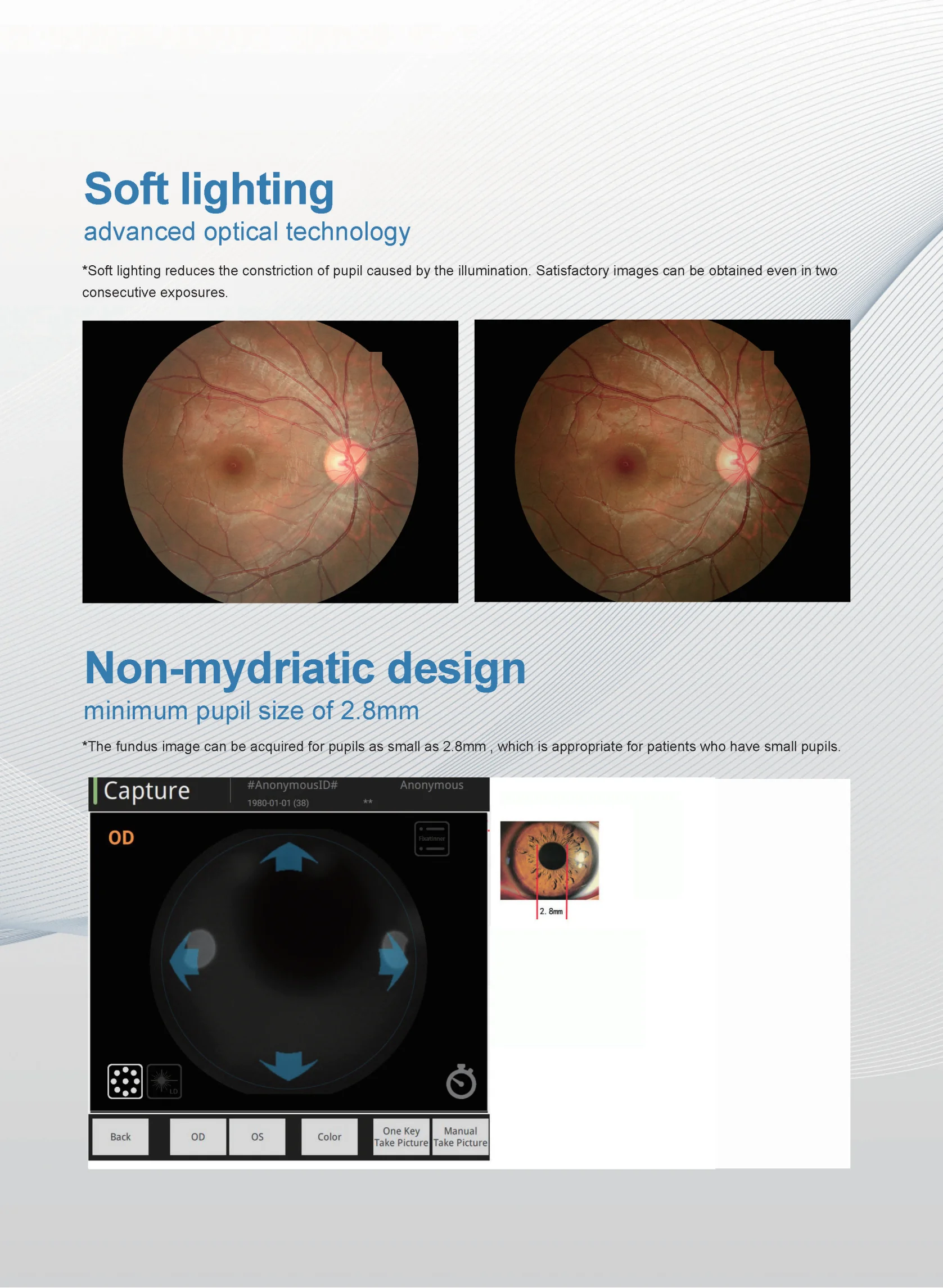 High Quality HD Retinal Camera - Automatic Fundus Camera