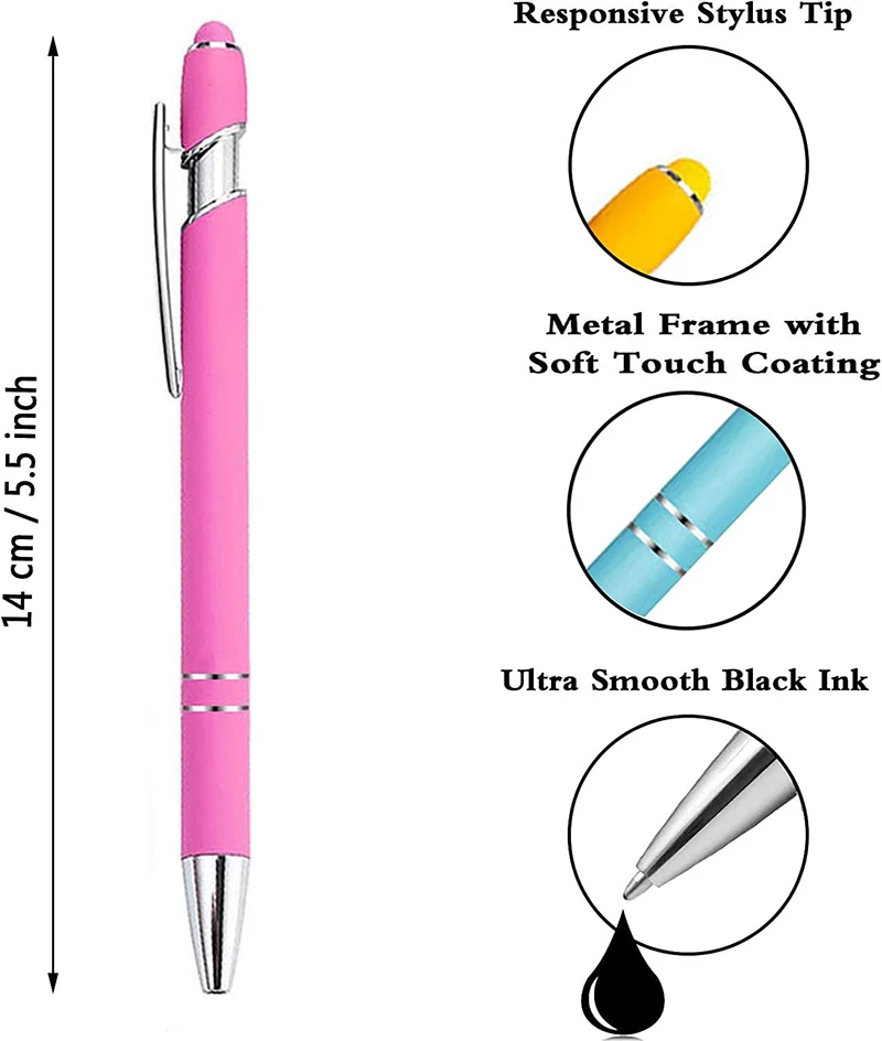2 in 1 Ballpoint Pen with Stylus Tip - Comfortable Writing