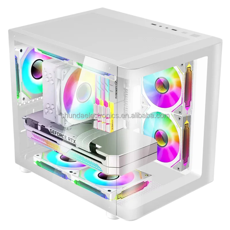 Micro Atx Gaming Cambered Glass Aquarium Computer Casing Sea Vision ...