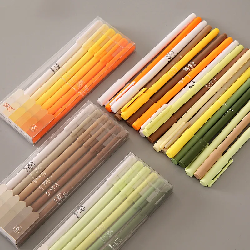 New Cute Candy Morandi Gradient Gel Pens Set School Student Block Pen ...