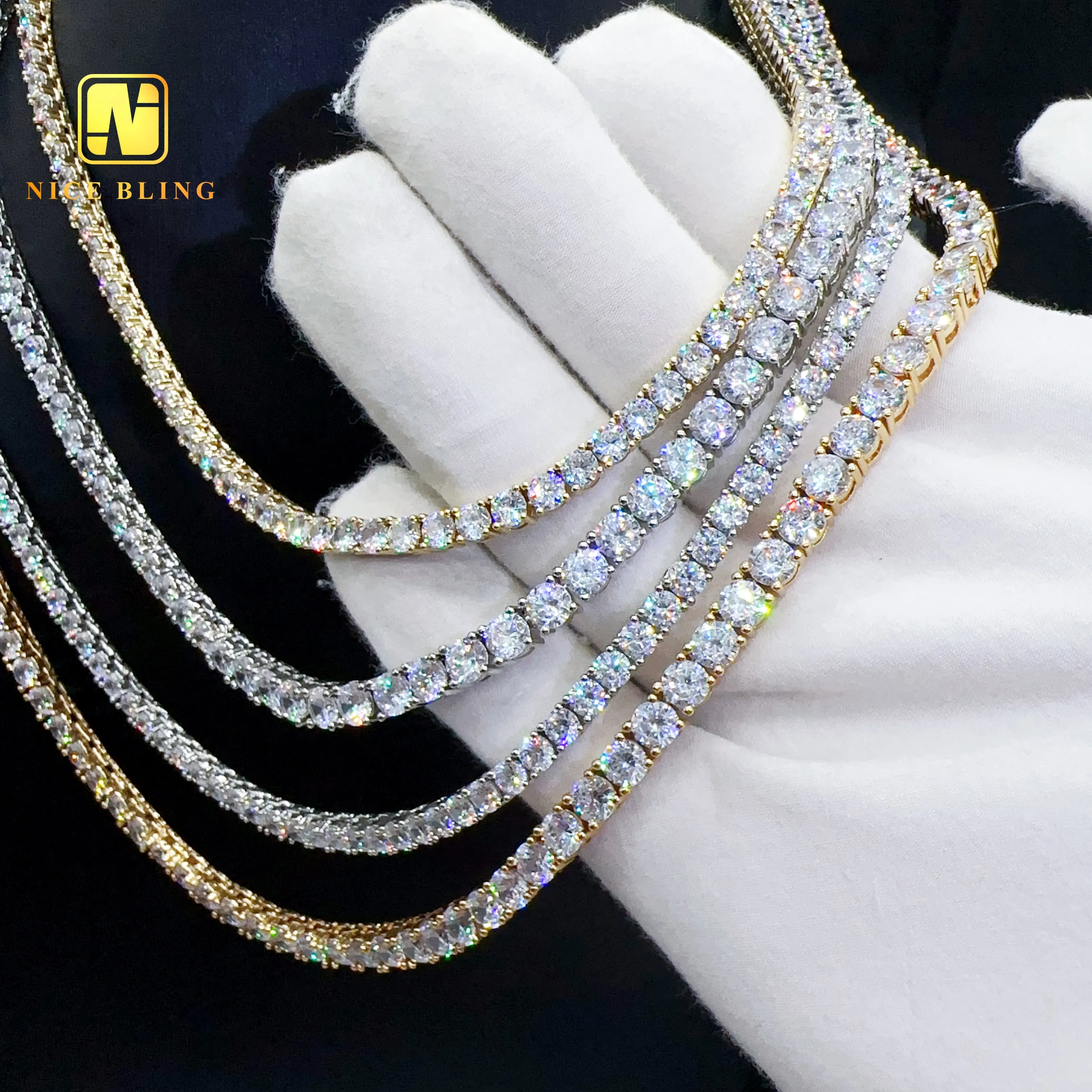 Shop Our Wholesale Price 18k White Gold Plated Tennis Chains