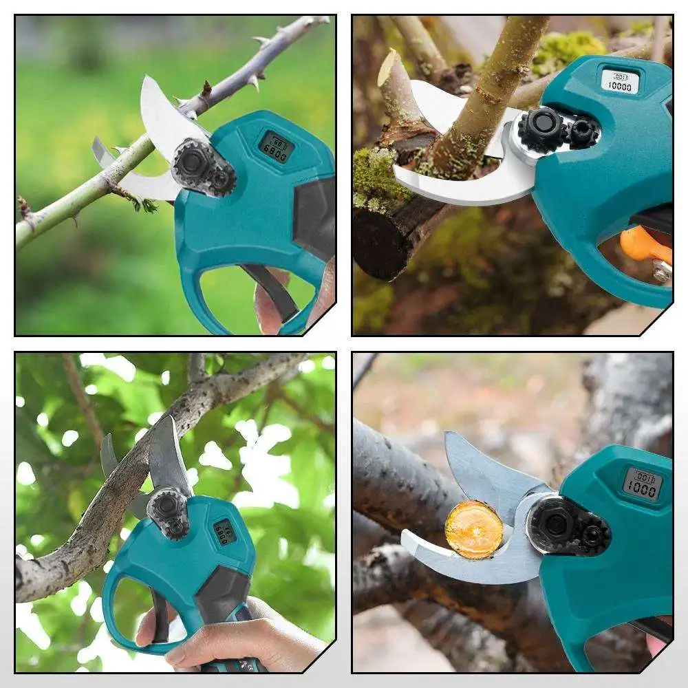 Professional Li-battery Cordless Hedge Shears Tree Pruning Shear Portable Wireless Electric ...