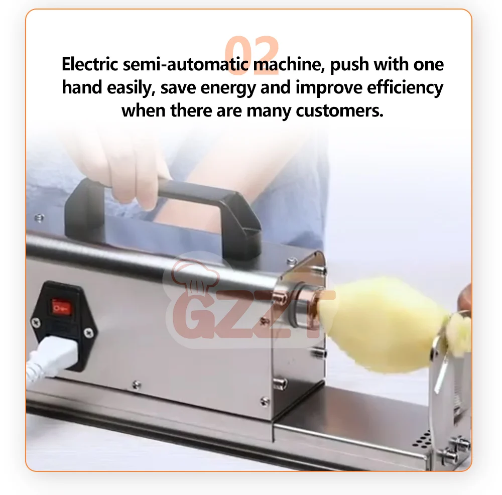 Electric 110V 220v Potato Twister Machine - Curly Fries Cutter