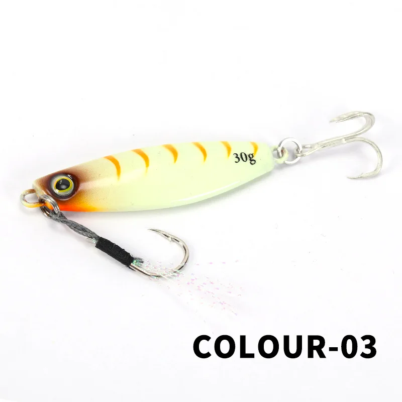 New 10g 20g 30g 40g 60g Slow Jigs Lure Artificial Metal Jigs Casting Fishing Bait Tackle Jigging ...