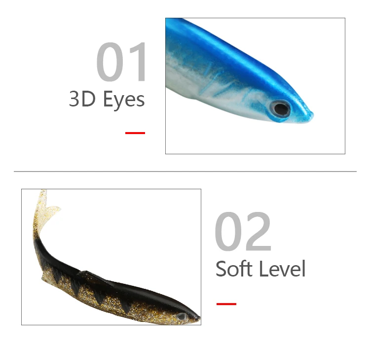 Newbility Vivid Natural Fish Shape Fork Tail Multicolor Softbait 13cm ...