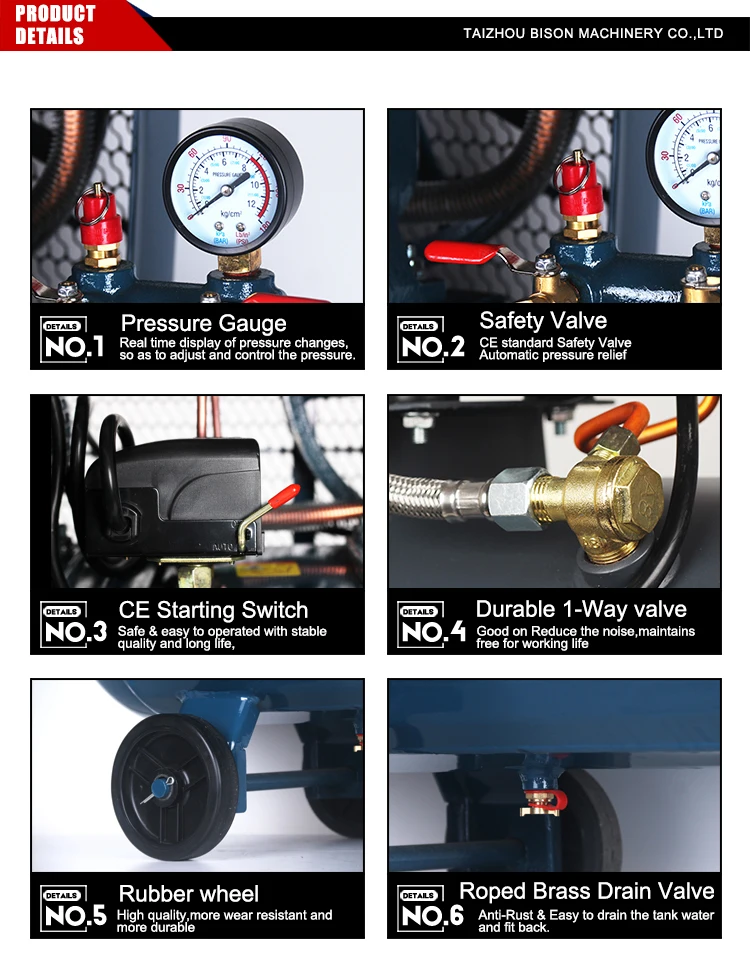 Bison Belt Drive Air Compressor 100l 3hp 220v 230v 8 Bar Ac Belt Driven ...