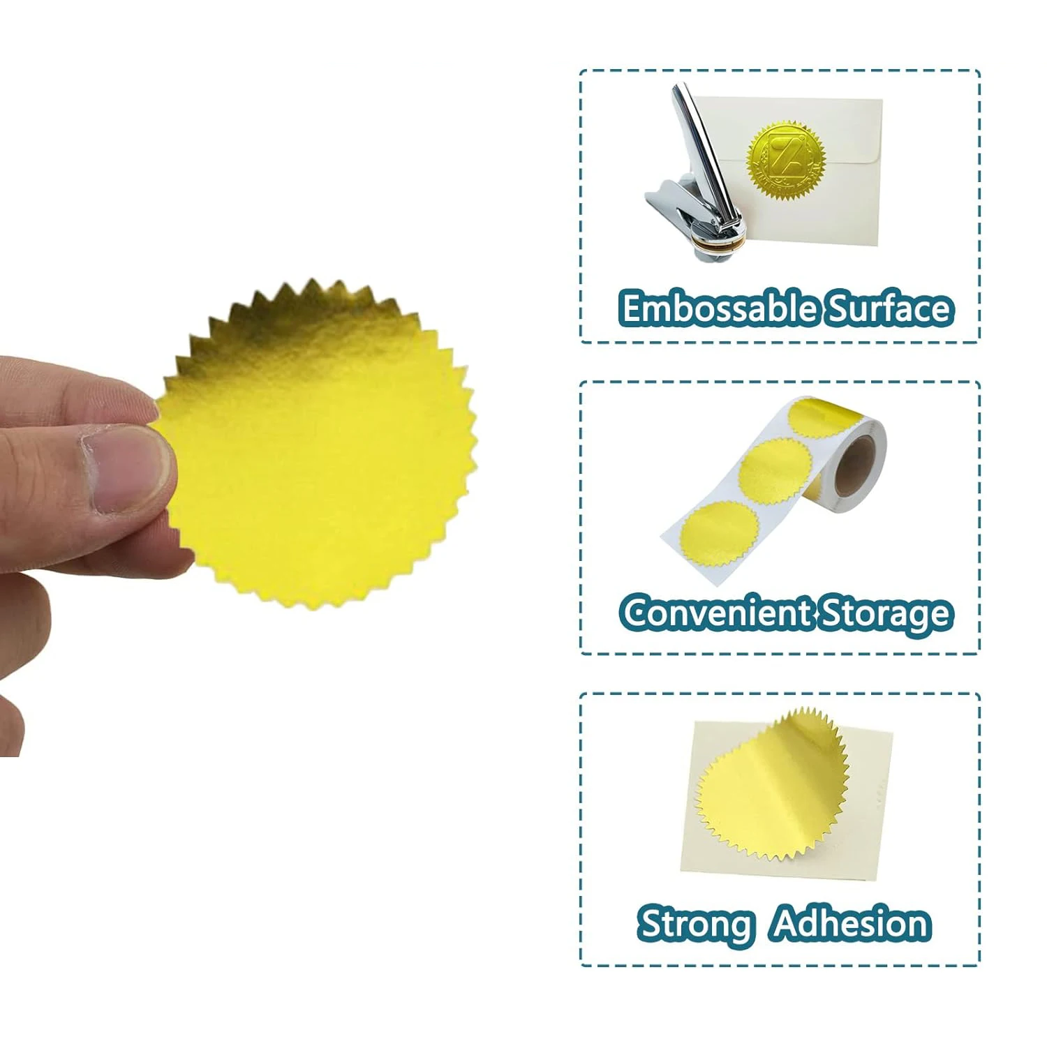 Custom Gold Metallic Certificate Sealing Labels Awards