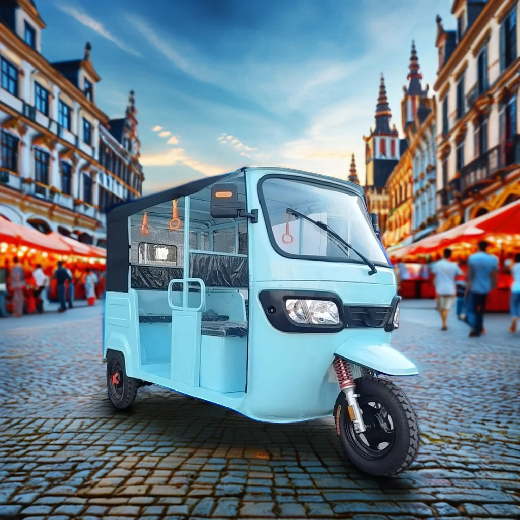 Adult 3-Wheel Electric TVS Tricycle Closed Cabin Moto Taxi with 60v ...