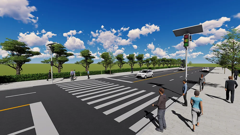 Fama Traffic Solar Powered Traffic Lights - Crosswalk Control