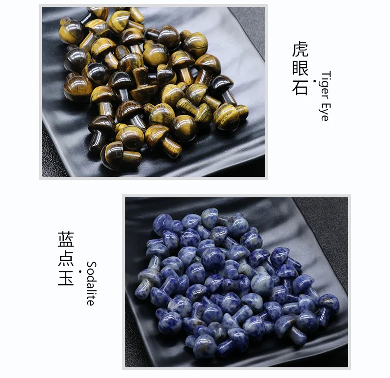 DIY 2CM Natural Gems Rough Crystal Agate Stone Mini Mushrooms Gemstone ...