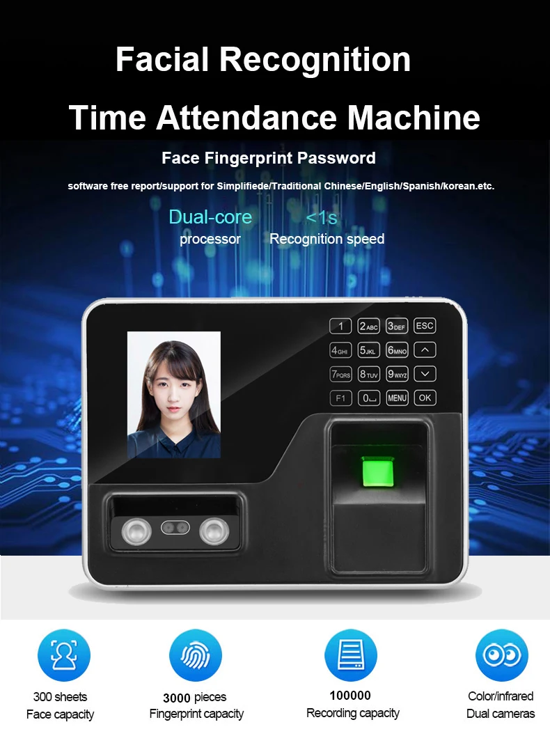 Biometric Face & Fingerprint Time Attendance Machine - Oem | Wholesale
