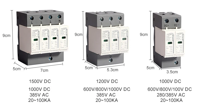 Surge Protector Photovoltaic DC 1000V 1500V SPD LED Street Light Spd ...
