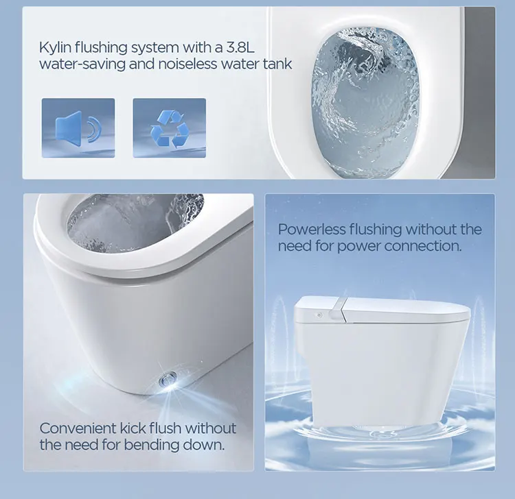 Axent Mint Tankless Western Toilet Smart Intelligent Automatic Ceramic Toilet Bowl Ceramic ...