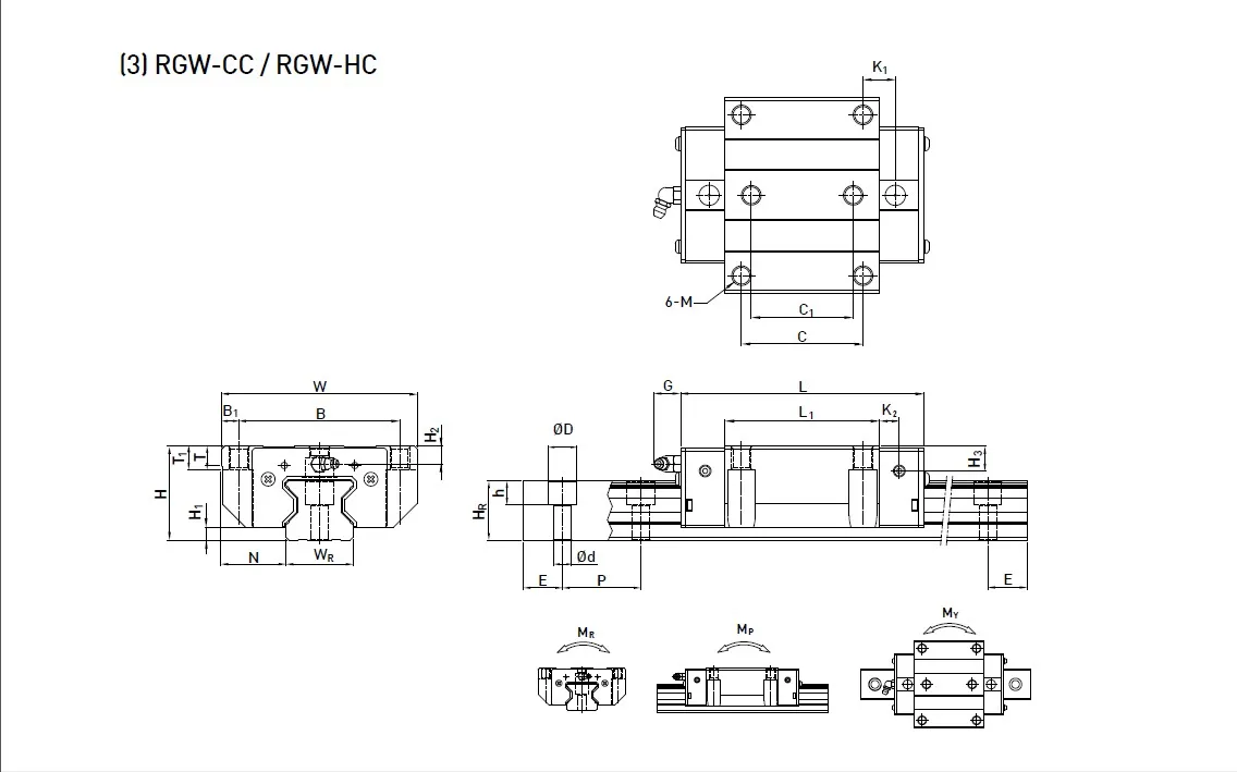 Hiwin Roller Type Linear Motion Guide Slide Block Rgw45cc - Buy Rgw45cc ...