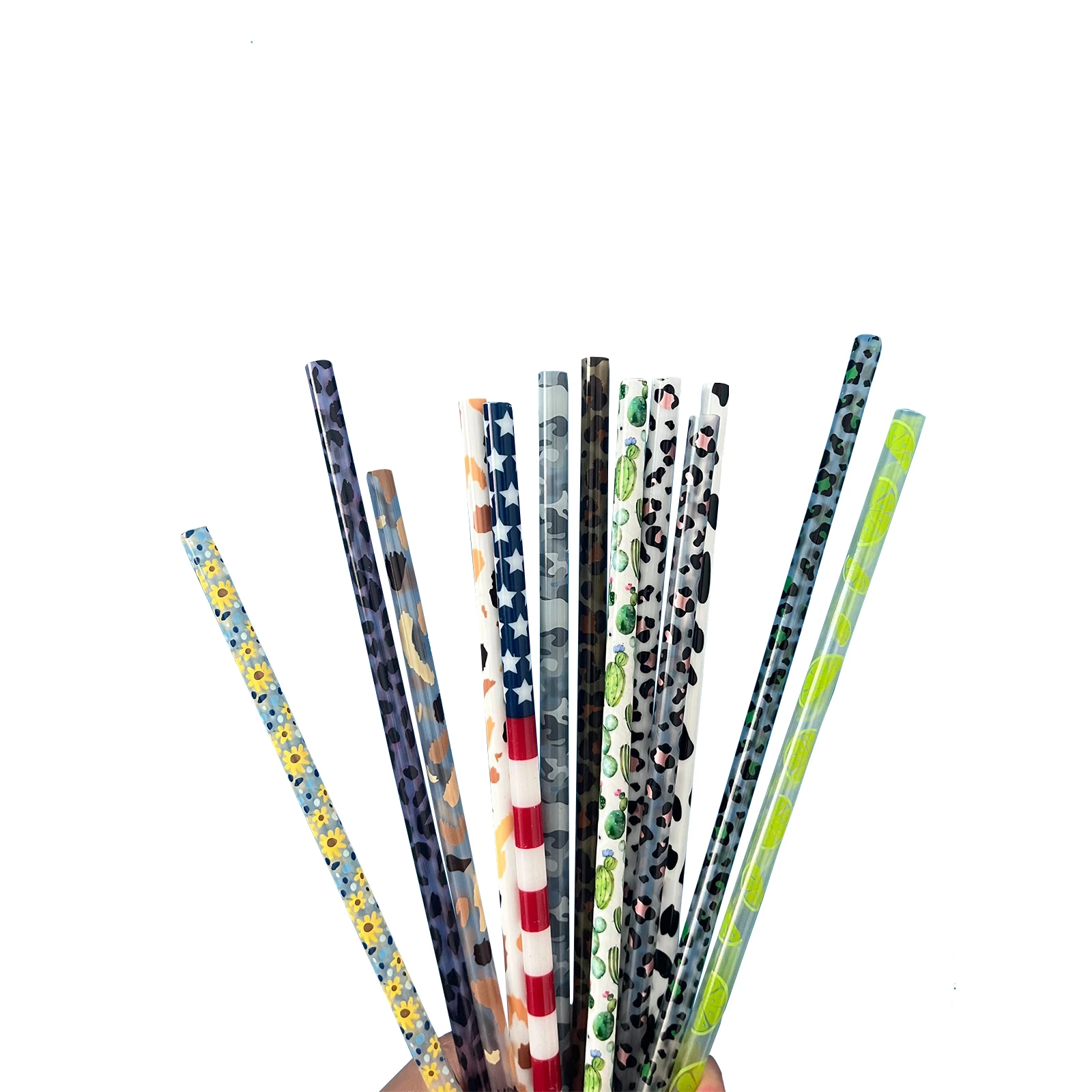 Rts 50pcs/pack Mix Color Pp Leopard Straws Recyclable For Tumblers Cups ...