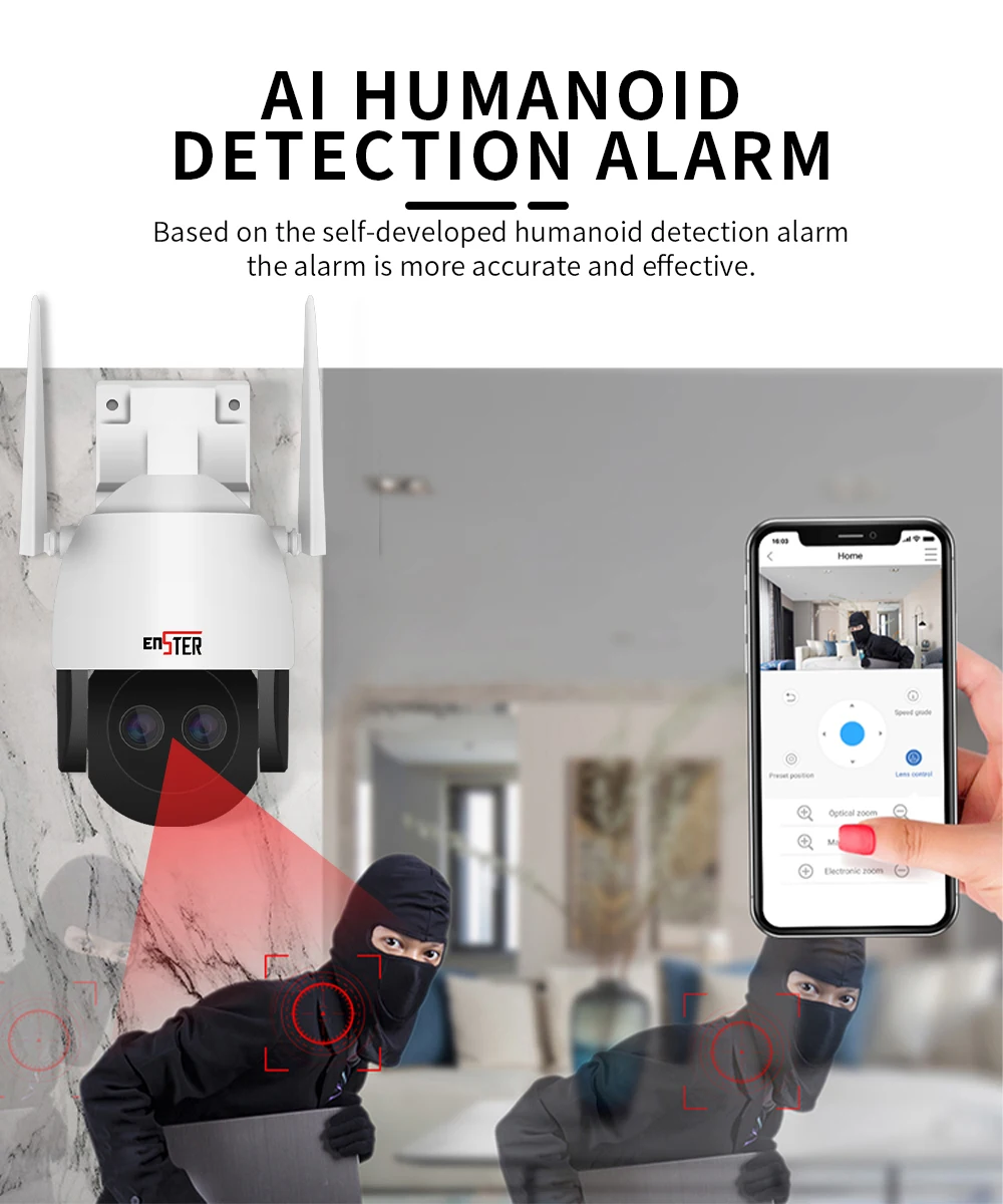 AI Smart Humanoid Detection Dual Sensor Binocular Pan Tilt Dome Camera ...