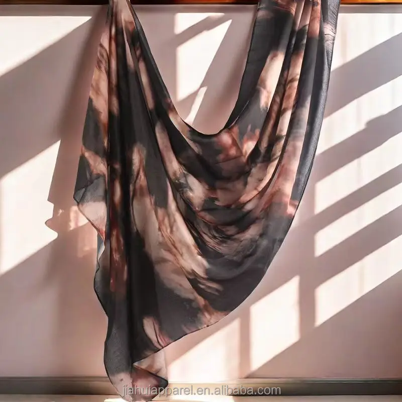 New Watercolor Floral Printed Modal Hijabs Breathable Soft Polyester ...