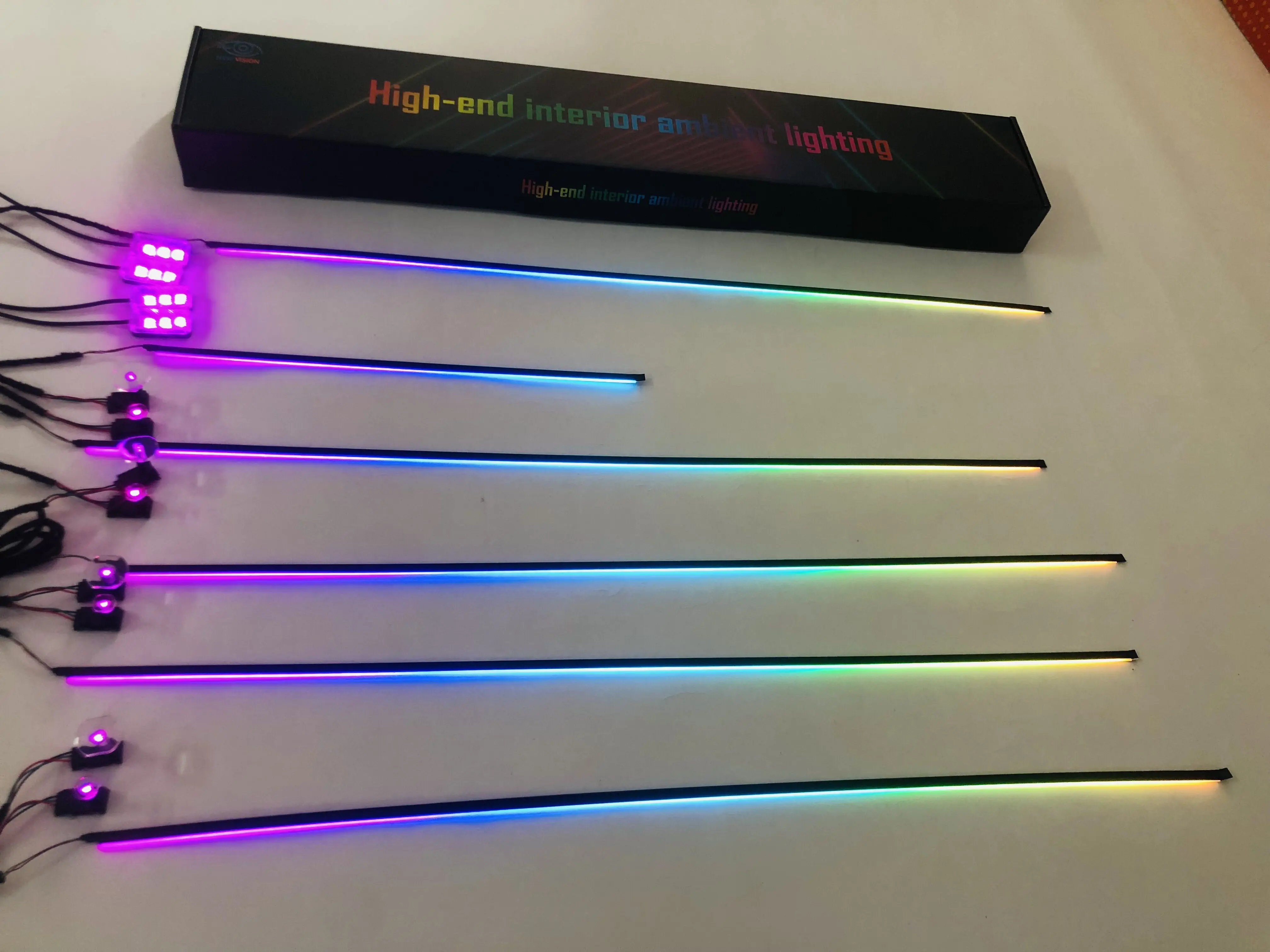 Car Atmosphere Light Flowing Color LED RGB Decorative Lights