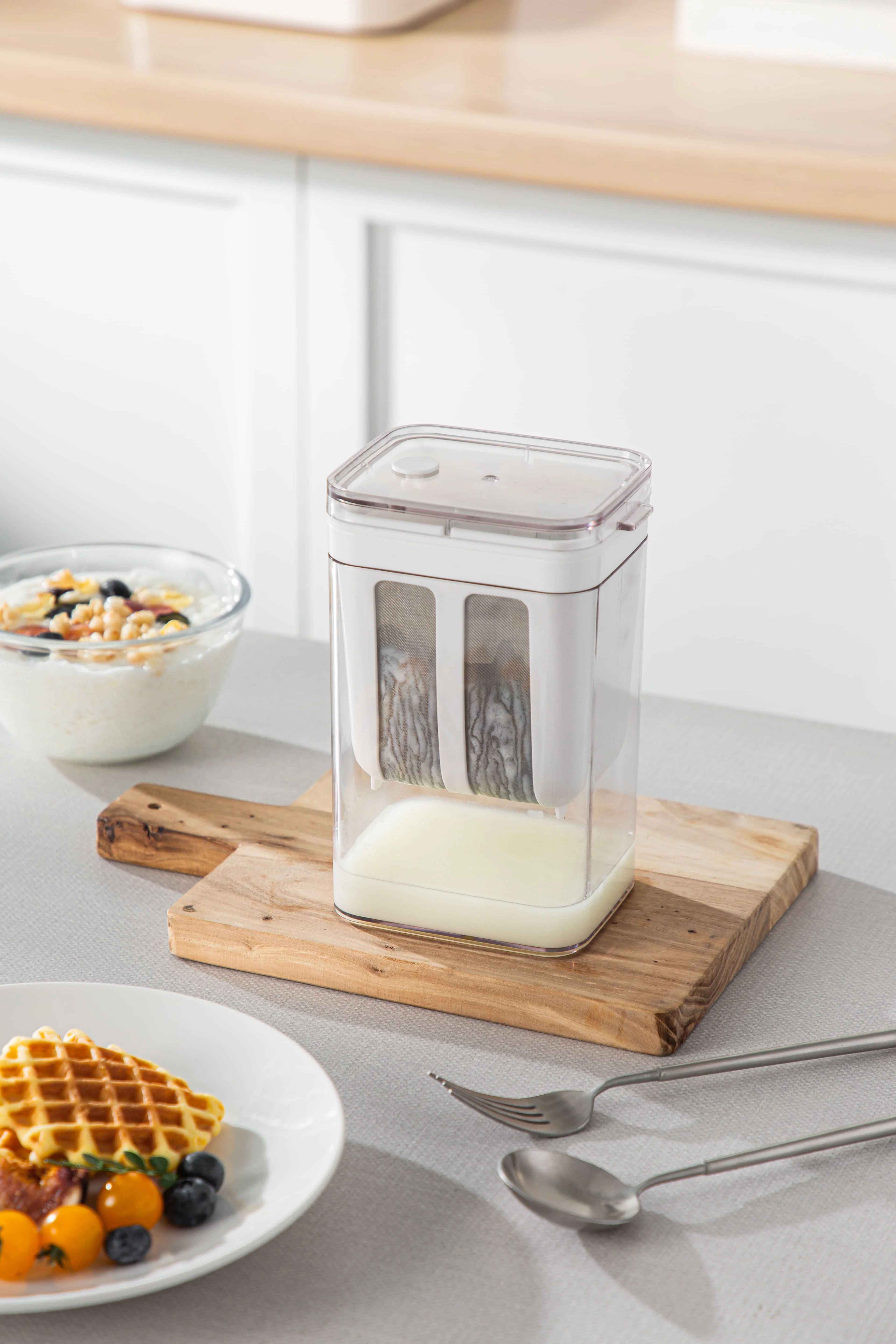 Stainless Steel 304 PET Plastic Freezer Safe Square Yogurt Filter Food ...