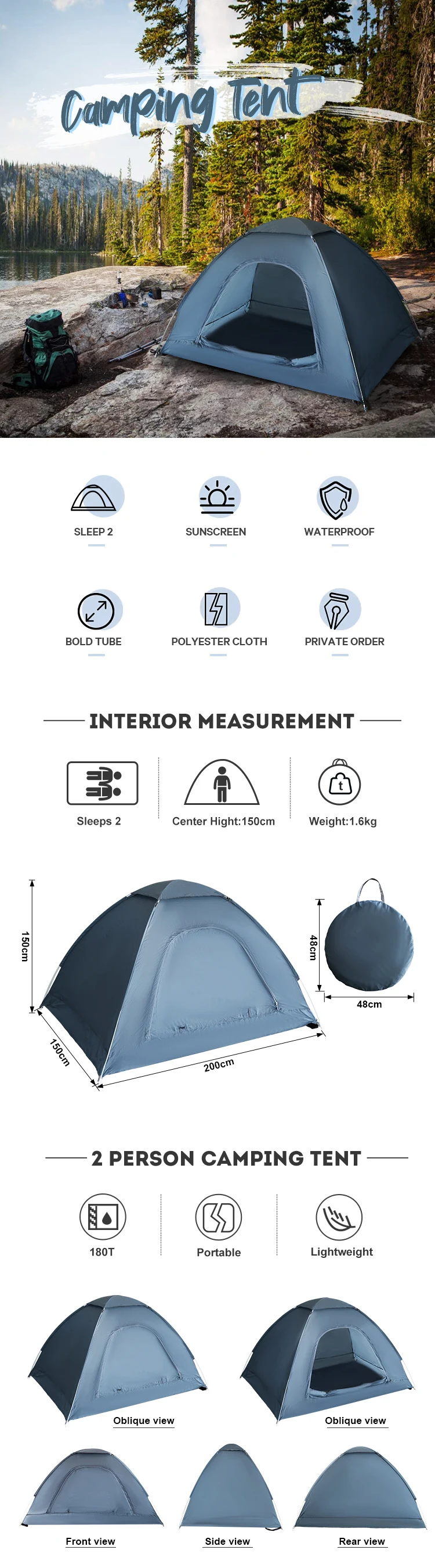 Good Quality Tents Camping Outdoor Waterproof Large Family