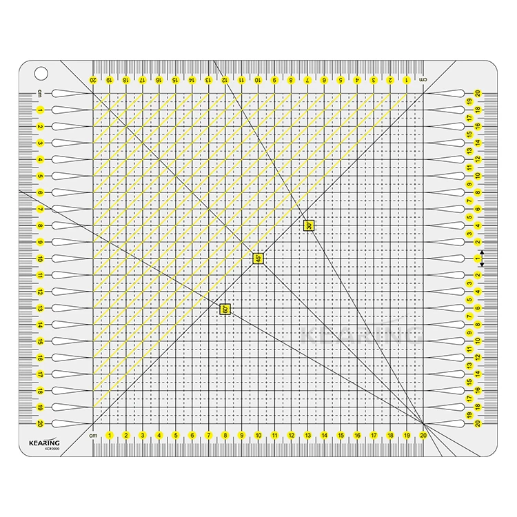 Kearing Slotted Cutting Ruler 45 X 30 Cm Patchwork Quilting 4mm ...
