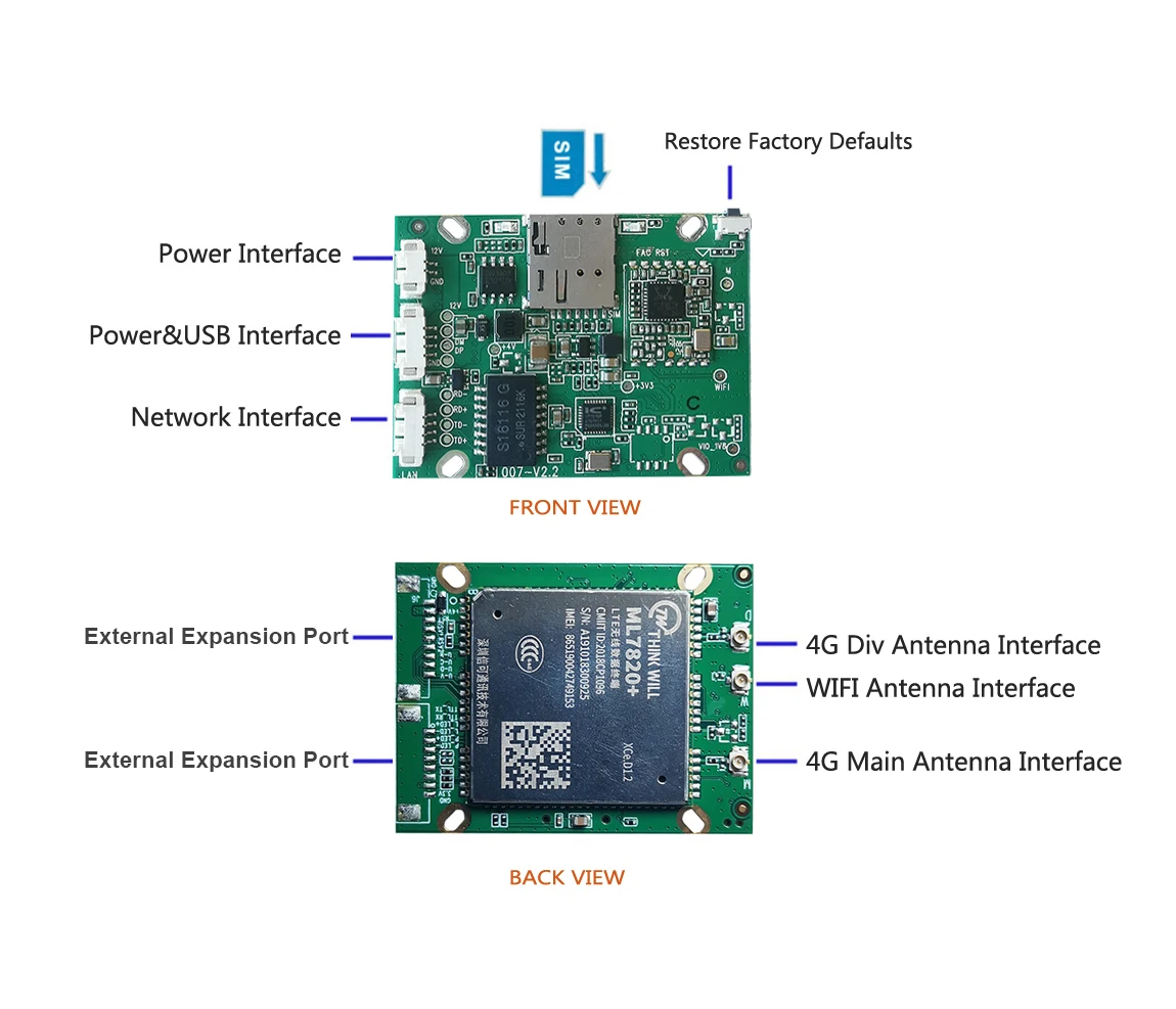 4g Iot Module With Rs485 Sim Card Slot Cheap 4g Wireless Wifi Hotspot Device For Camera Router ...