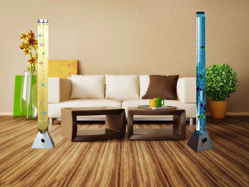Custom Clear Acrylic Water Column Bubble Lamp LED Colorful