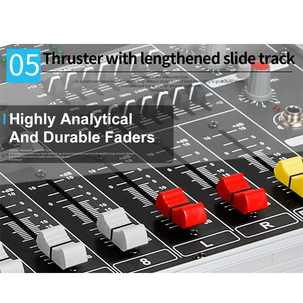 Biner GT8M Professional Audio Mixer - 8 Channels & Built-in Amplifier