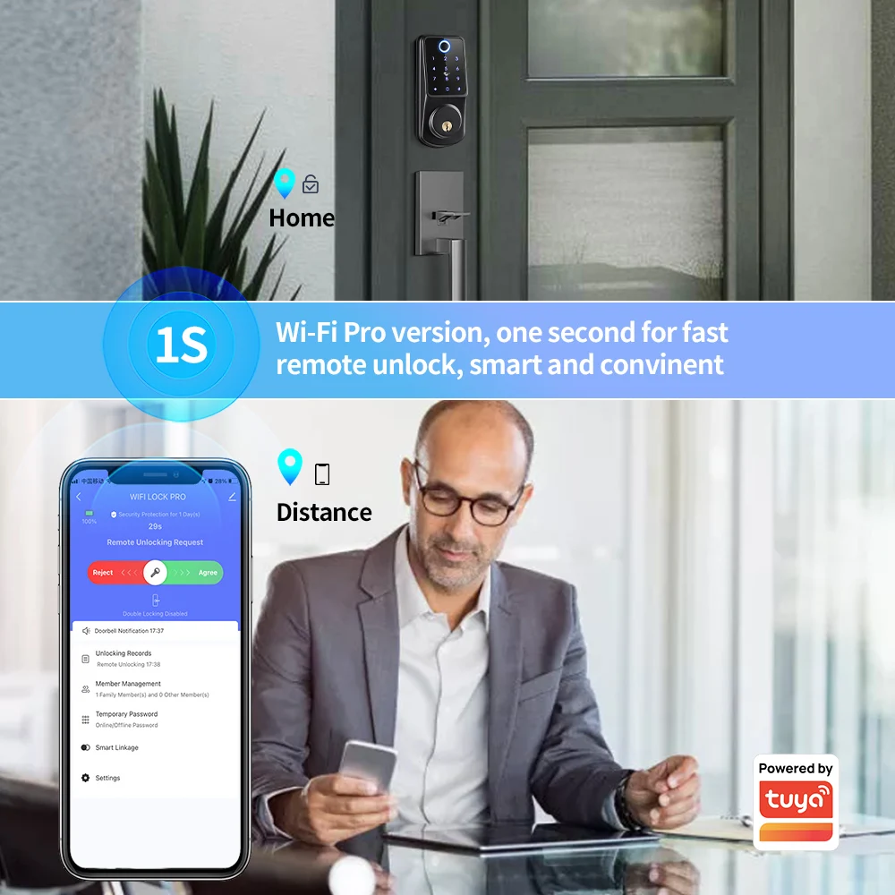 Smart Home Tuya Fingerprint Door Lock - Secure & Convenient