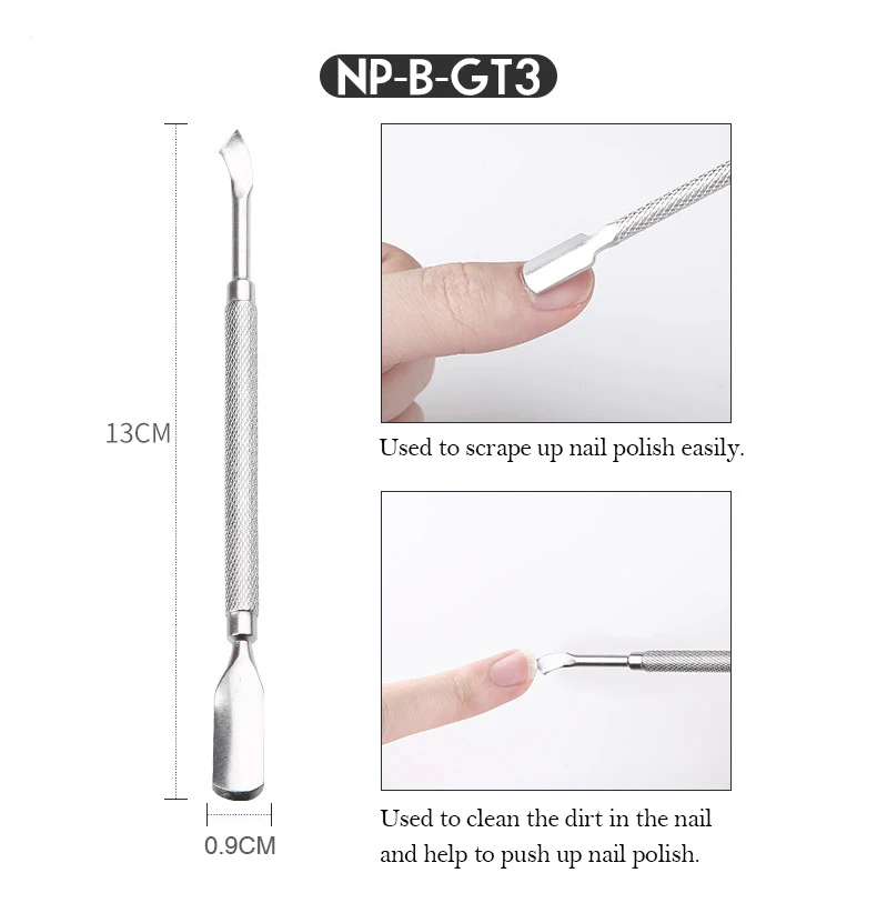 Yain Professional Spoon Shaped Nail Cleaner Dual Sided Metal Stainless ...