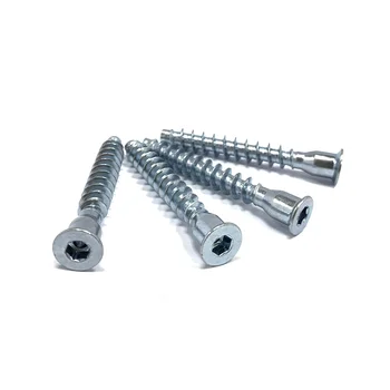 Flat Head Drive Self Tapping Euro Screw Hexagonal Wood 6.3x50 Furniture ...