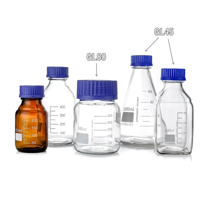 Wide Mouth Reagent Bottles with PP GL80 Cap - ISO9001 Certified