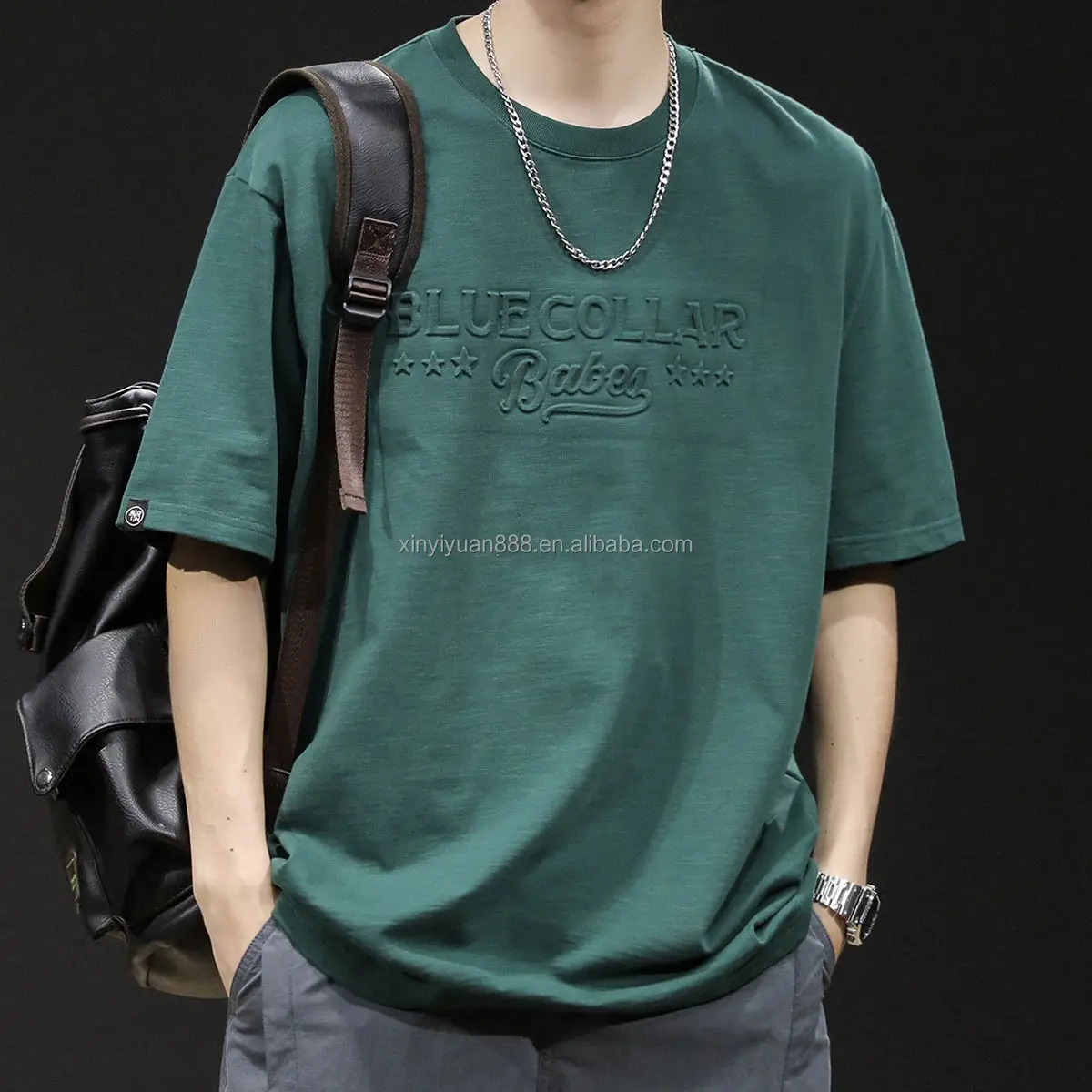 Custom Screen Print 230g Thick Cotton T-shirt White Streetwear Oversize ...
