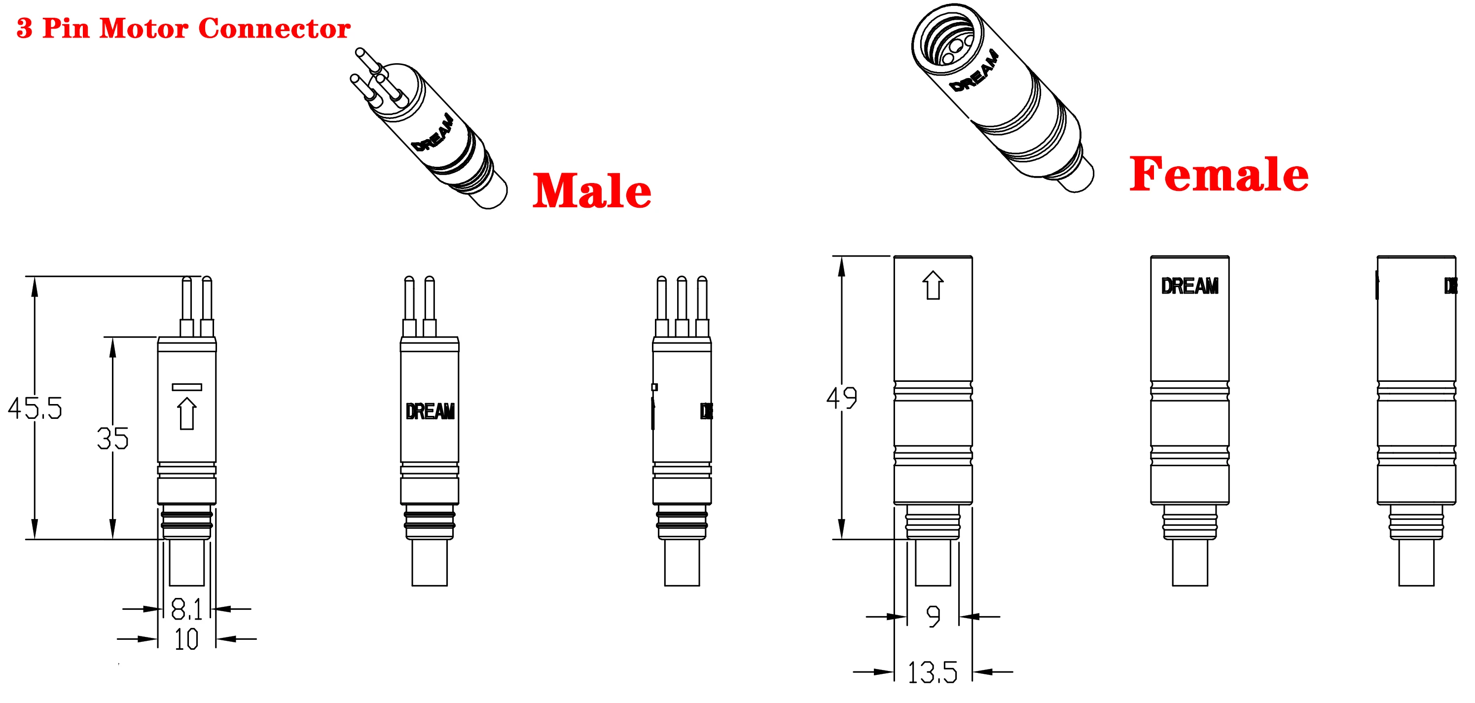 Motor 9 Pin Motor Connector for Bafang 48V5 Bike Electric Car Ac Rear ...