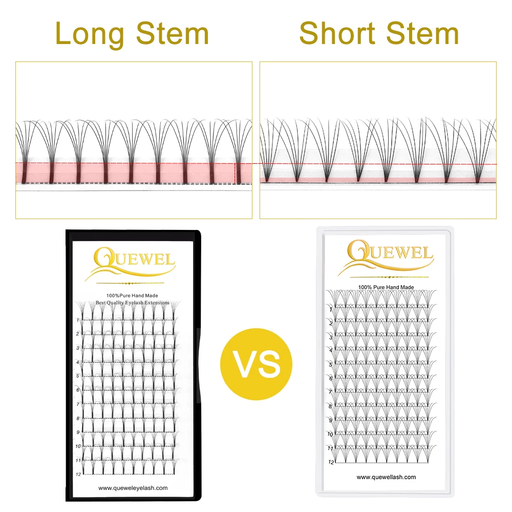 Wholesale 6d Short Stem Premade Fans Eyelash Extensions,Custom Logo For ...