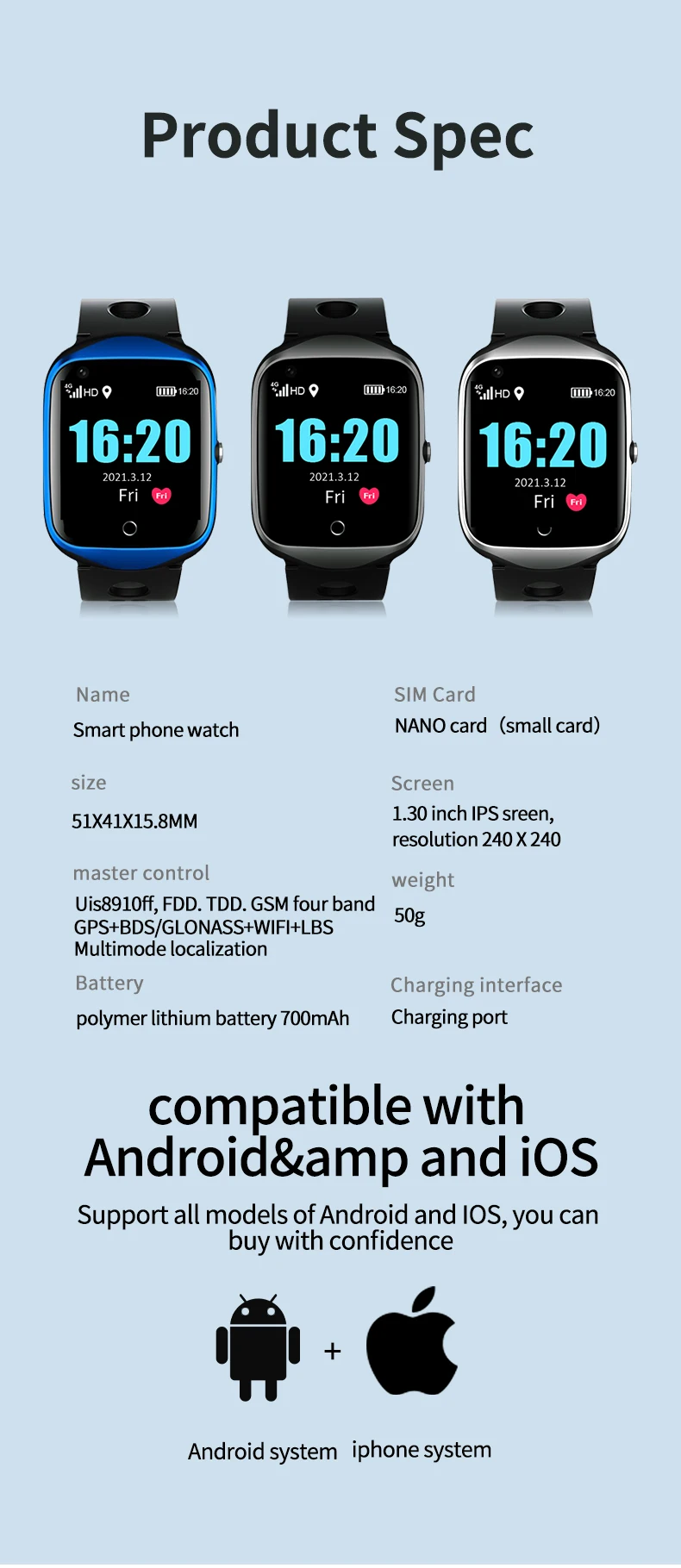 Sos Pendant Fall Detection Heart Rate 4g Watch Smart Fall Detection ...