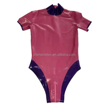 Latex Catsuit Adult Bodysuit Catsuit Zentai Zipper Crotch Sexy Gloss ...