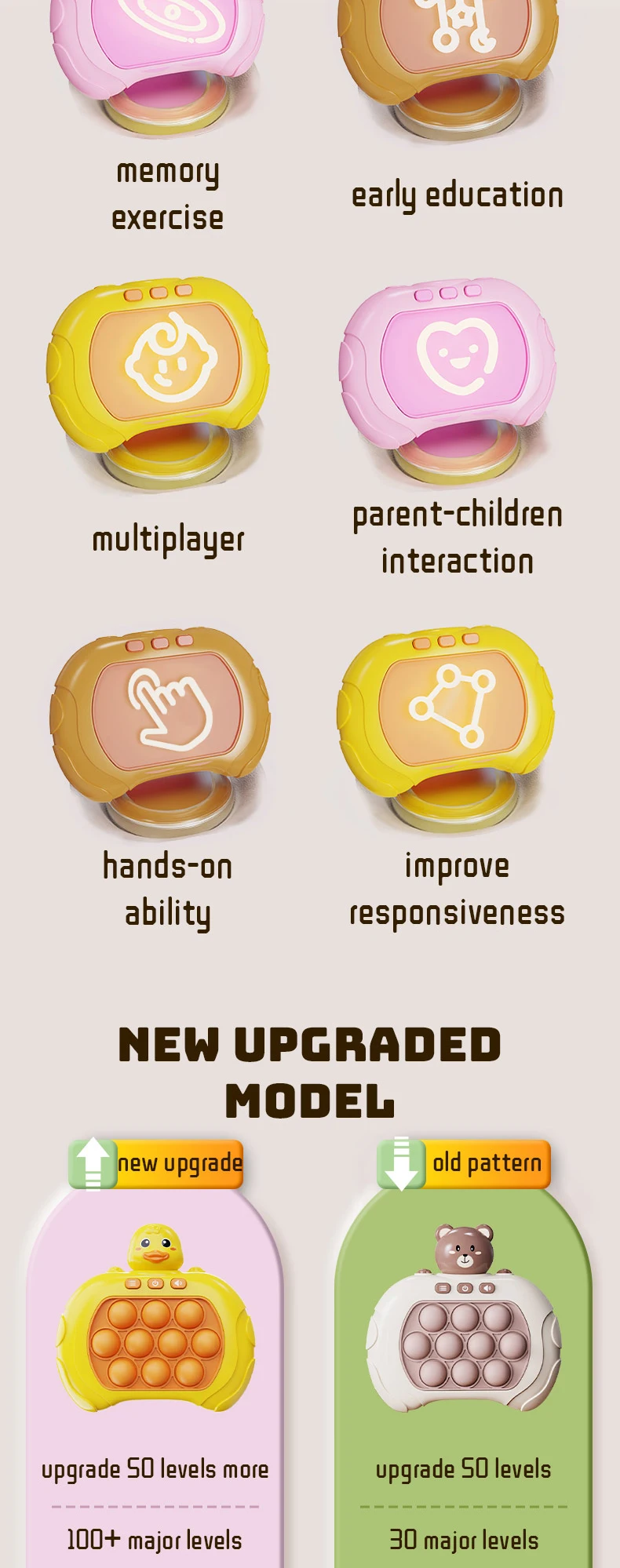 Huiye Speed Push Game Machine Puzzle Early Educational Quick Push Game ...