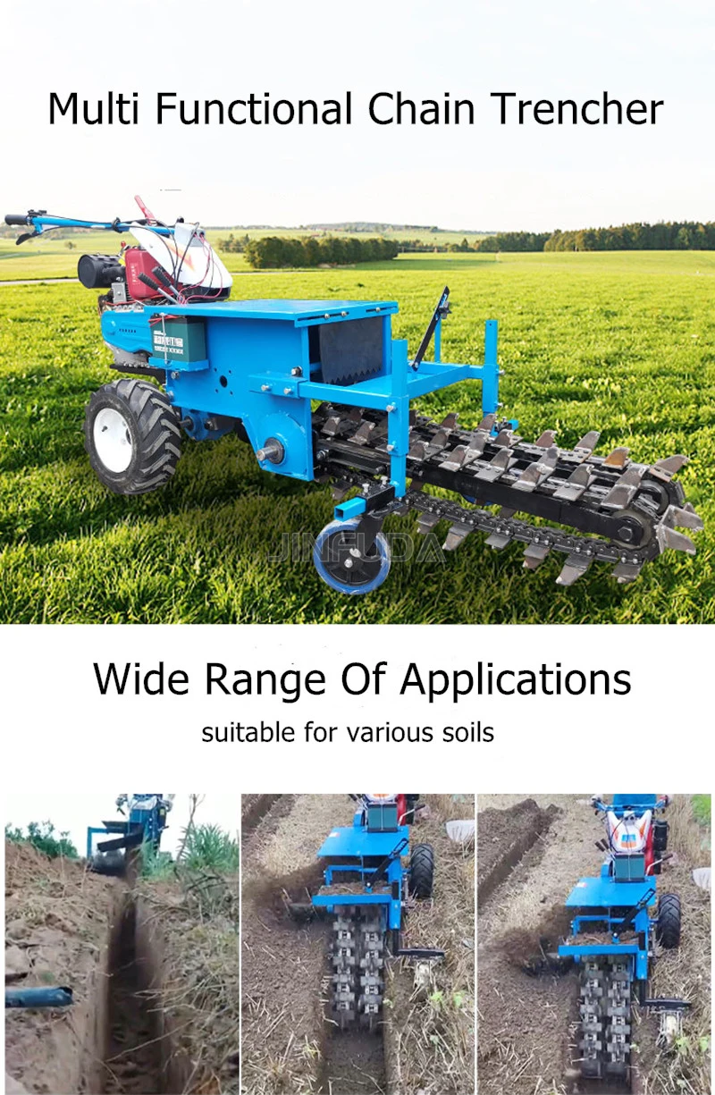 Tractor Hydraulic Chain Digging Trencher Mini Dual Track