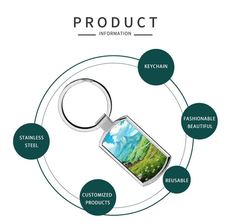 Personalized Diy Custom Sublimation Rectangle Keychain Stainless Steel ...